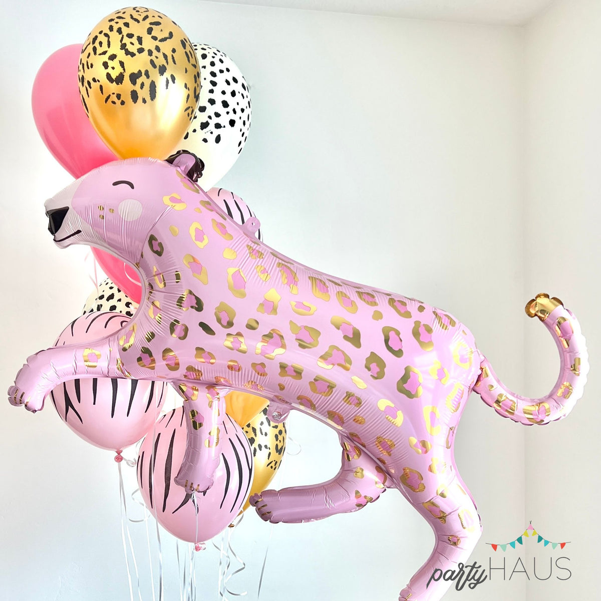 Helium Delivery Pink Safari Animal Birthday Balloon Bouquets | partyHAUS