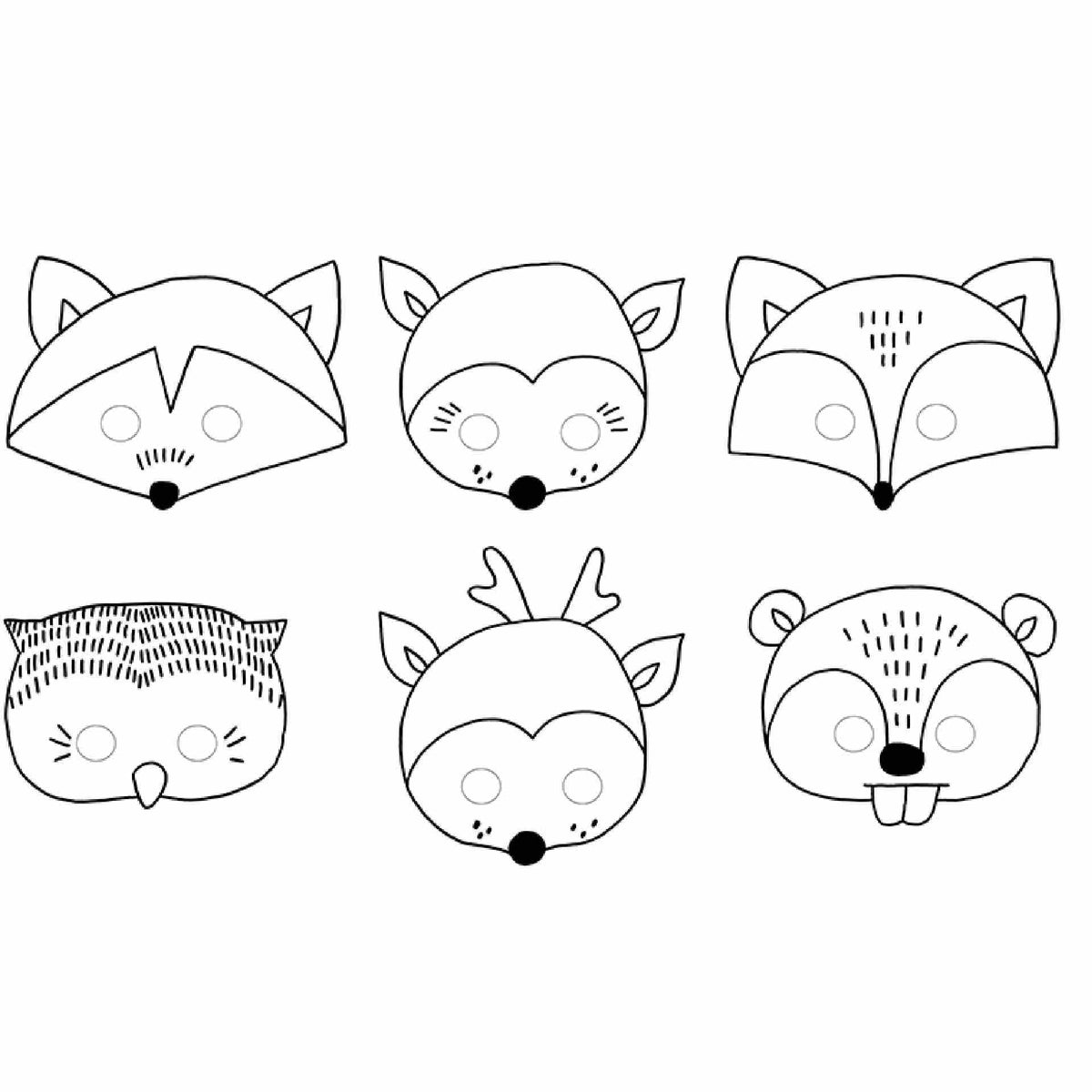 Woodland Animal Party Coloring Masks | partyHAUS