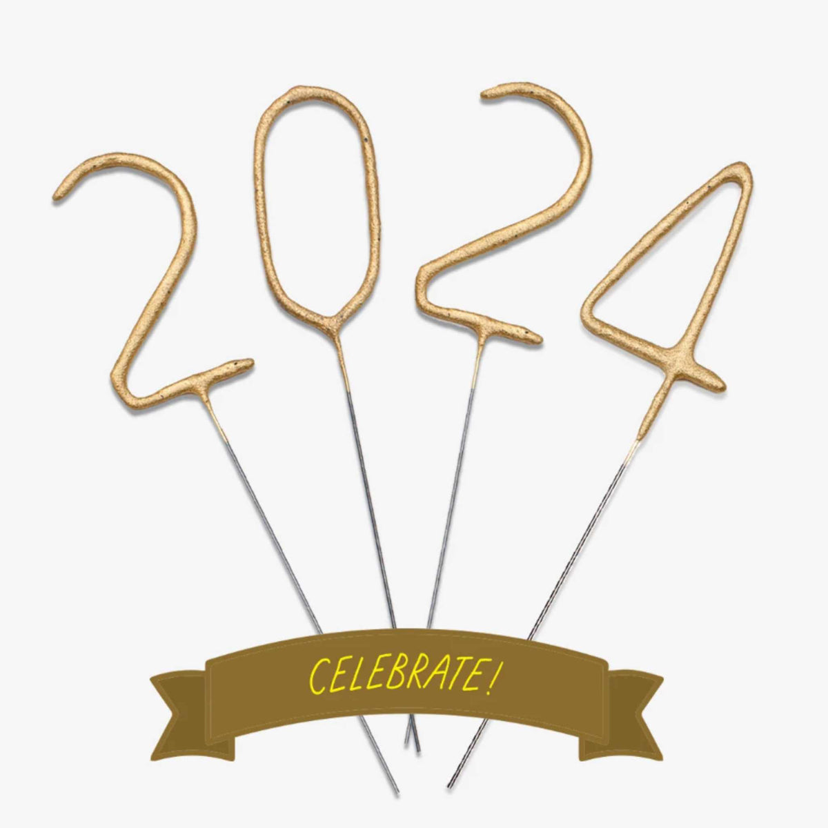 2024 Gold Sparkler Number Candles | partyHAUS