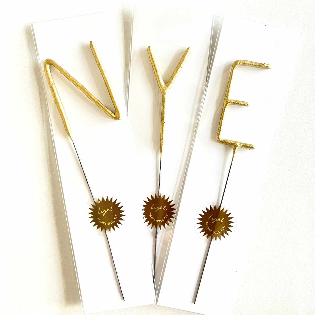 NYE Gold Sparkler Letter Candles | partyHAUS