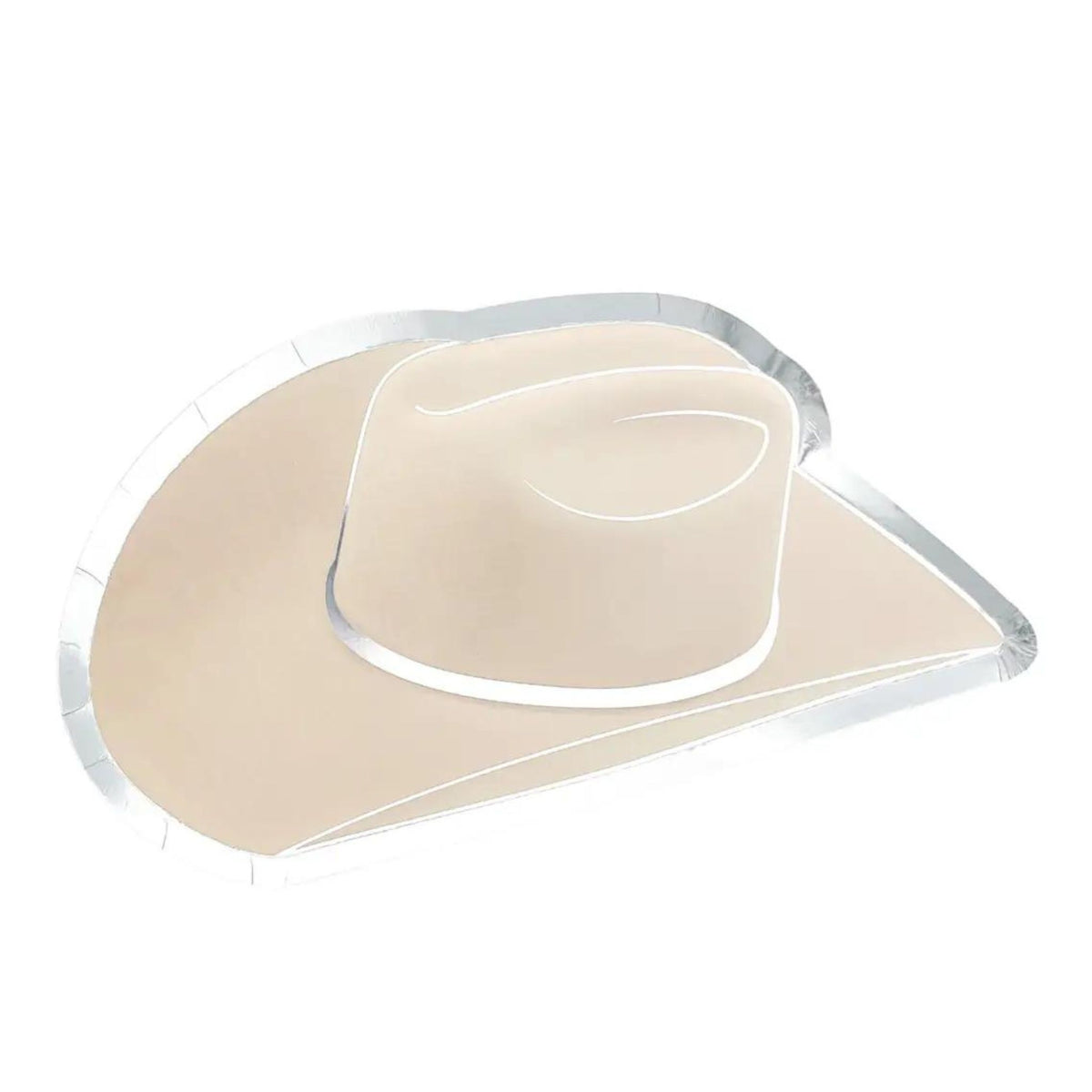 Silver Cowboy Felt Hat Paper Party Plates | partyHAUS