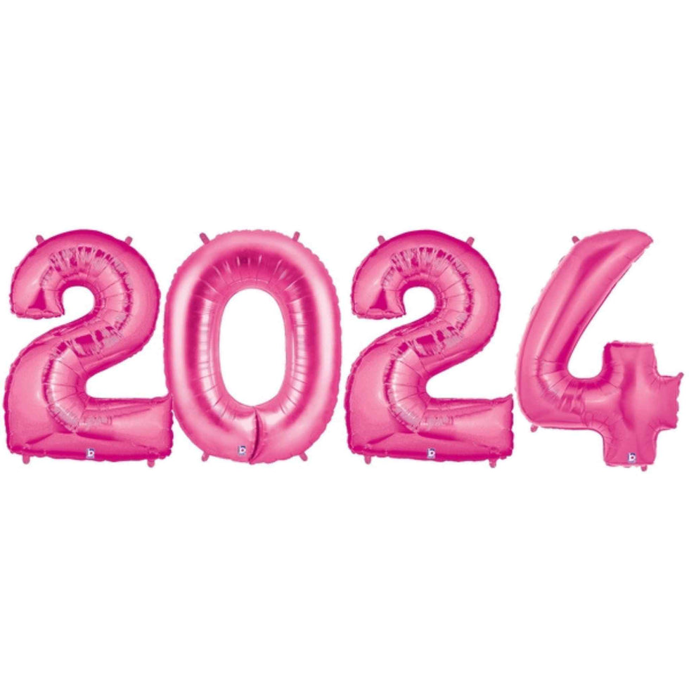 2024 Fuchsia Pink Number Balloons | partyHAUS