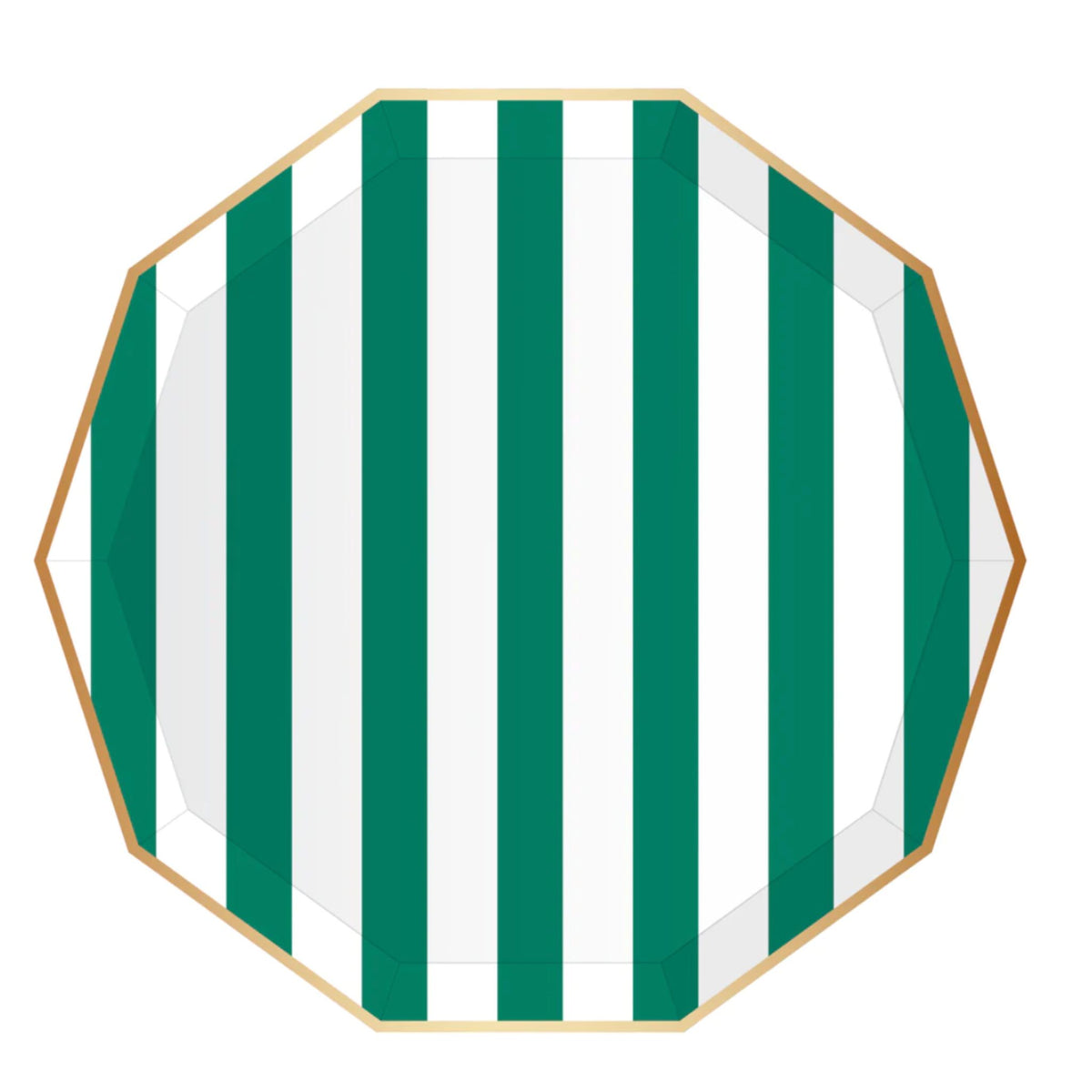 Emerald Green Striped Paper Party Plates | partyHAUS