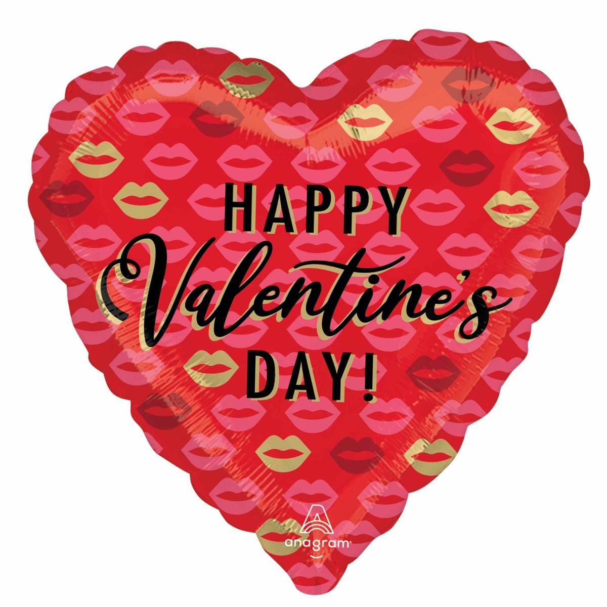 Kissy Lips Happy Valentine's Day Heart Foil Balloons | partyHAUS