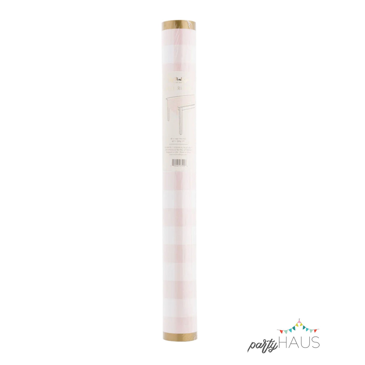 Pink Gingham Scalloped Paper Party Table Runner | partyHAUS