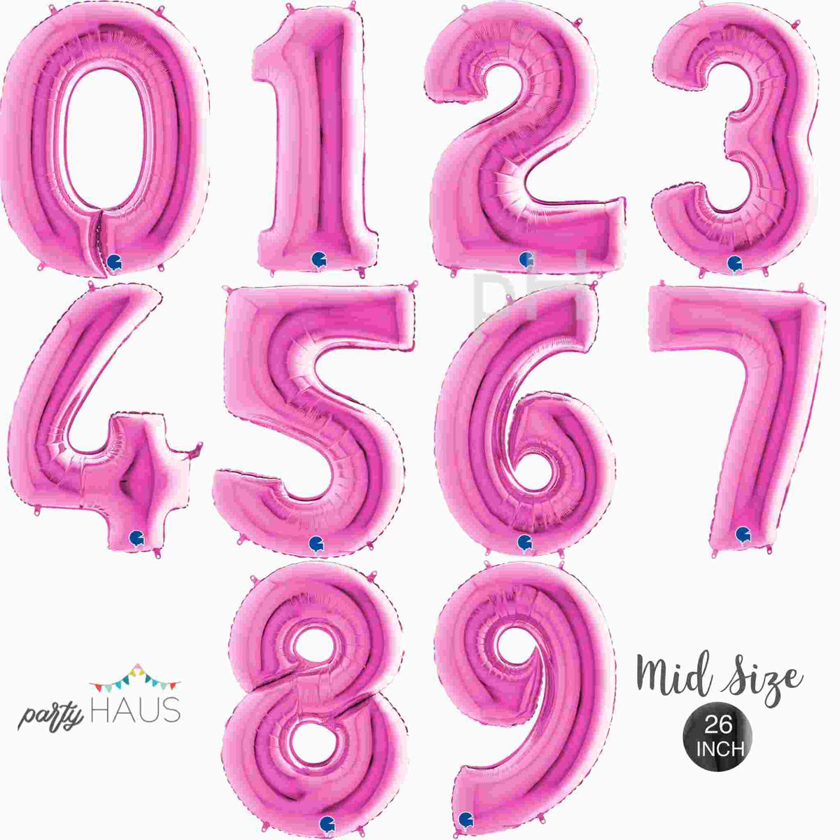Pastel Pink Number Balloons | 26 Inch | partyHAUS