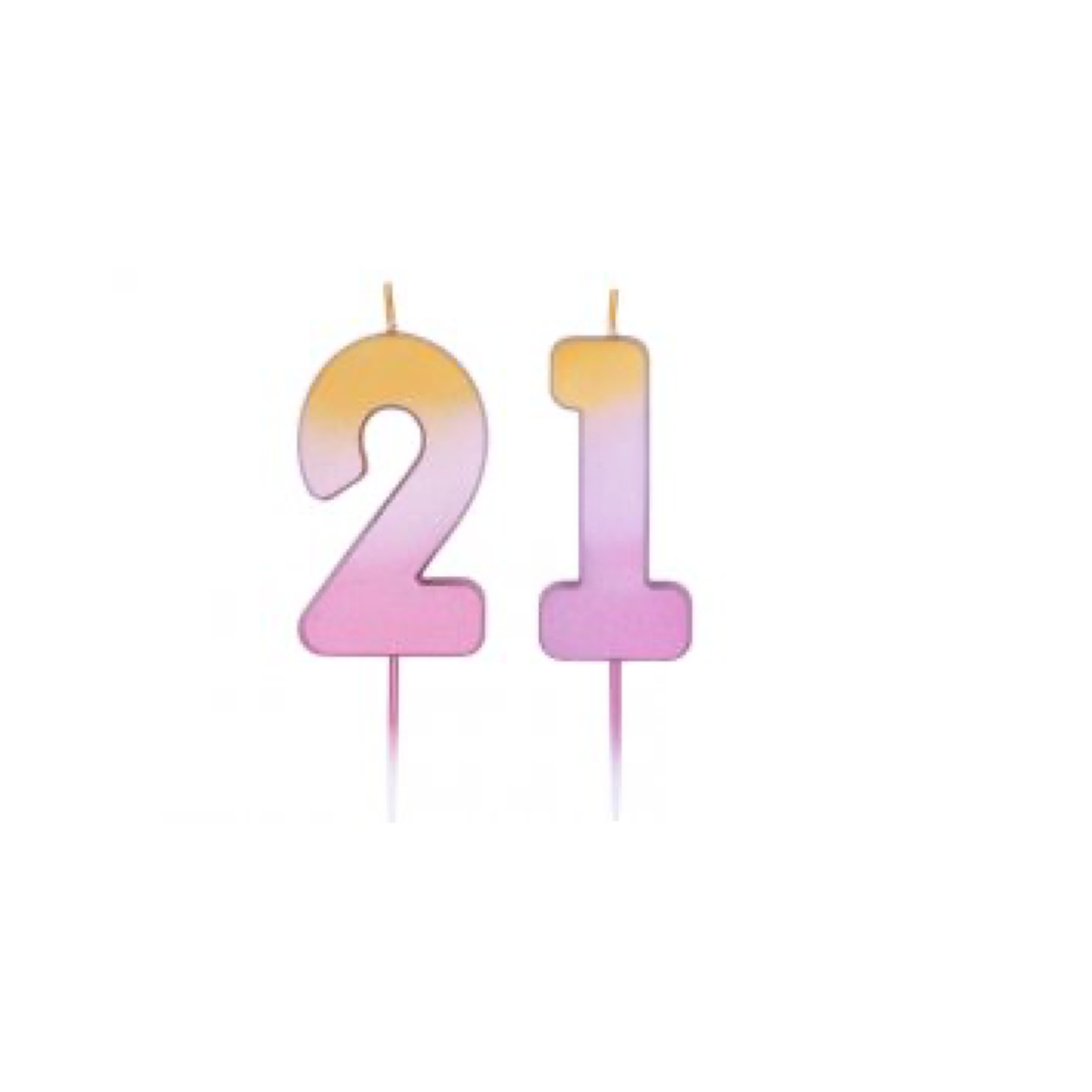 Number 21 Rose Gold Pink Ombre Party Candles – partyHAUS
