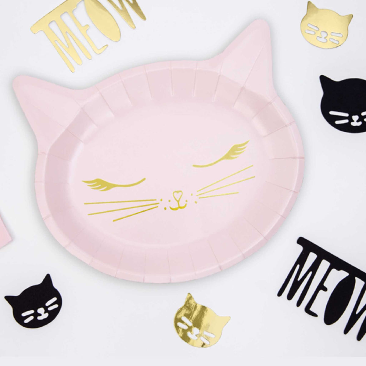 Pretty Pink Cat Paper Party Plates | partyHAUS
