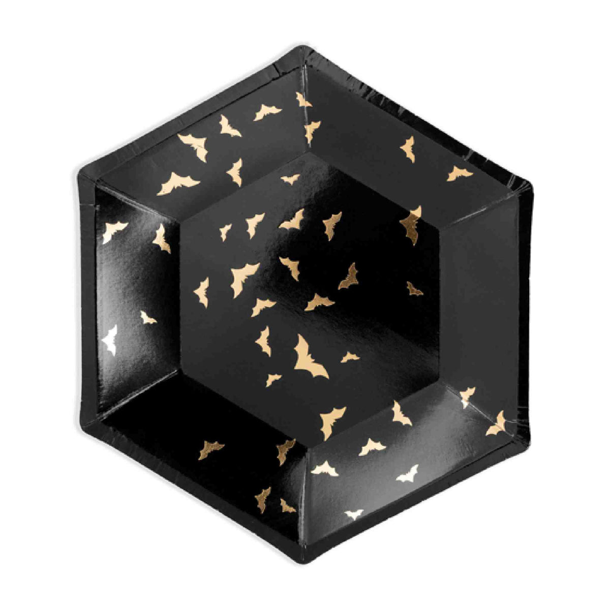 Black Gold Bat Halloween Paper Plates | partyHAUS