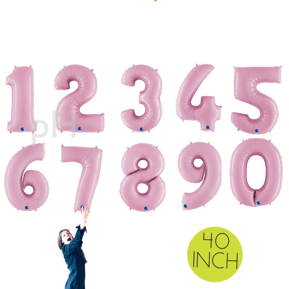 Pastel Pink Number 9 Balloons | 40 INCH – partyHAUS