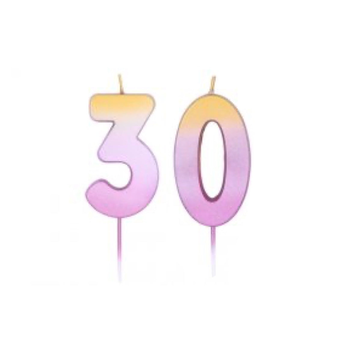 Number 30 Rose Gold Pink Ombre Party Candles – partyHAUS