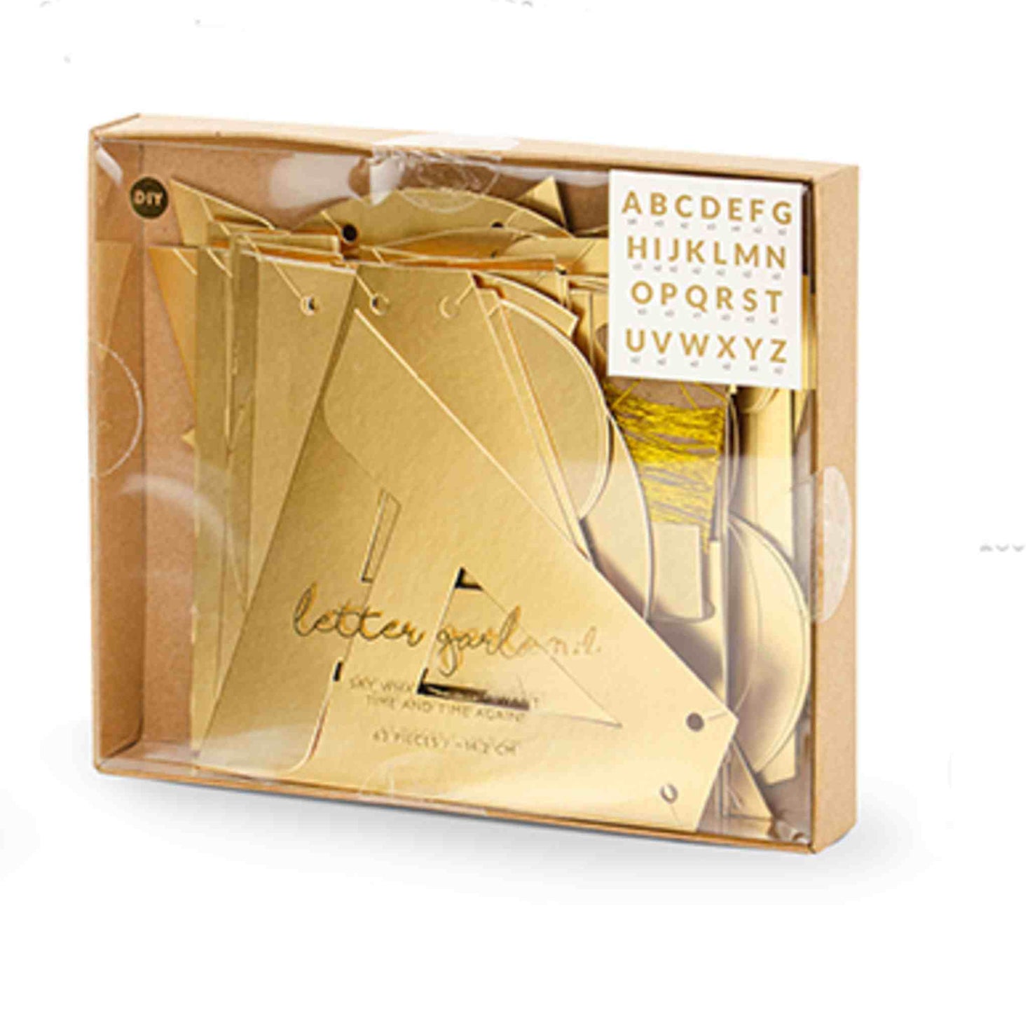 Gold Alphabet Paper Letters | 63 piece | partyHAUS