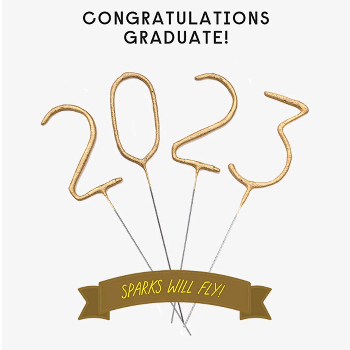 2023 Gold Sparkler Number Candles | partyHAUS
