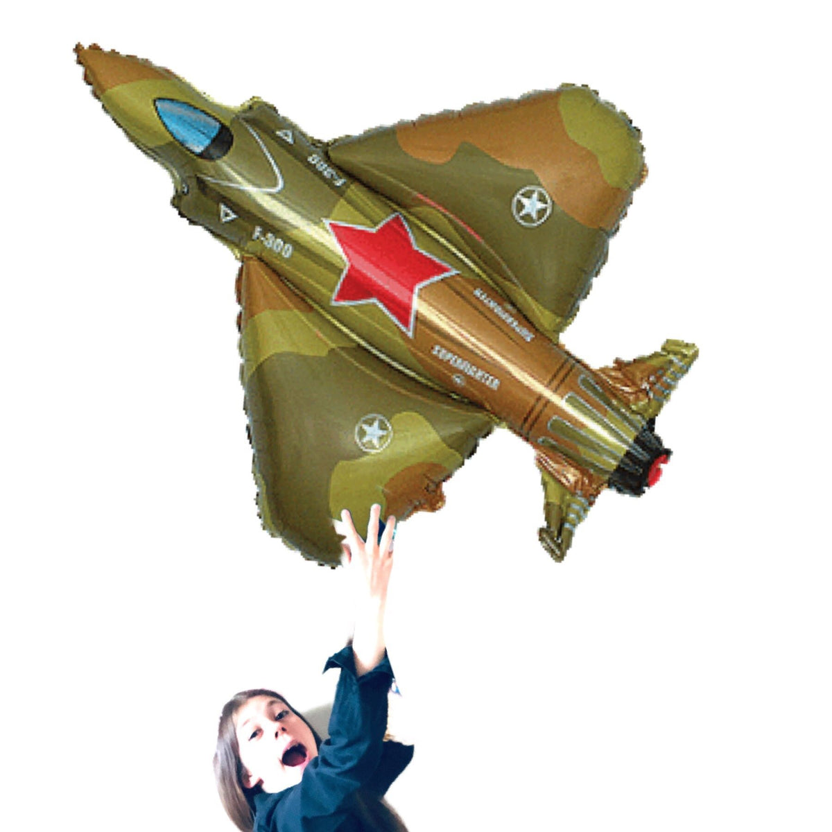 Red Super Fighter Jet Foil Balloon | 36 INCH – partyHAUS