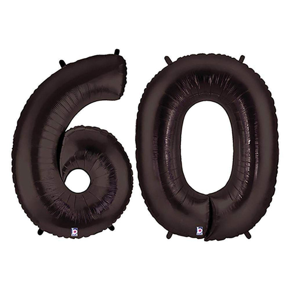 Black Number 60 Balloons | 26 Inch | partyHAUS