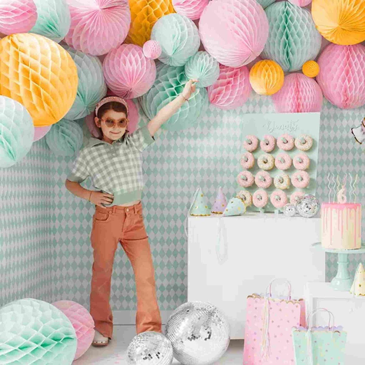 Mint Green Honeycomb Ball Decorations | 8 Inch | partyHAUS