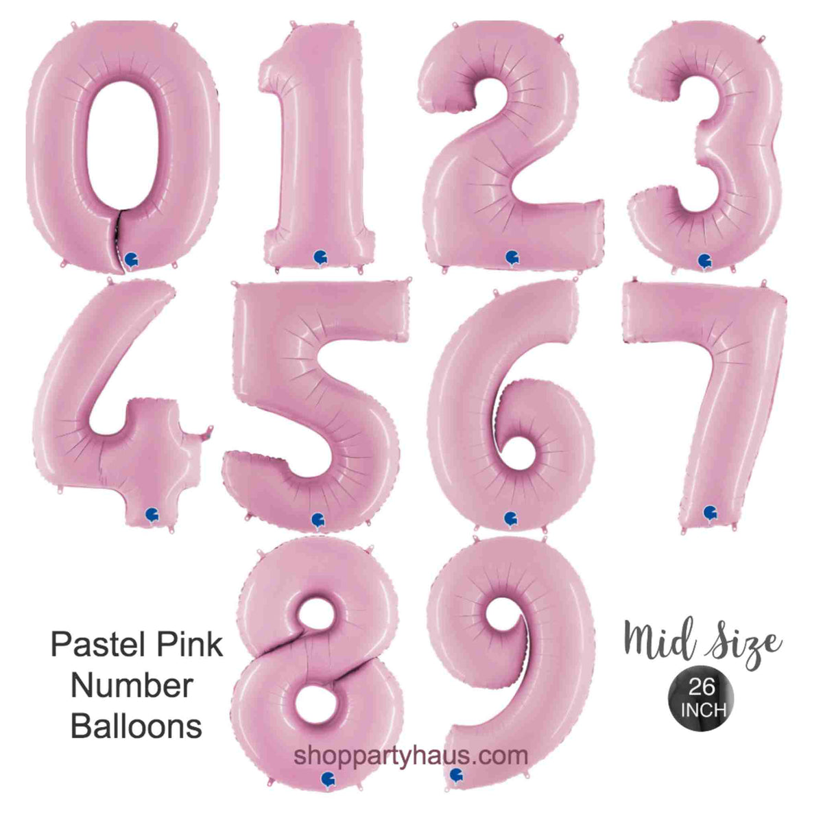 Pastel Pink Number 2 Balloons | 26 Inch | partyHAUS