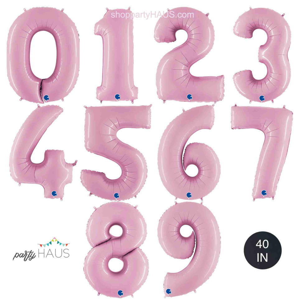 40 Inch | Pastel Pink Number Balloons | partyHAUS