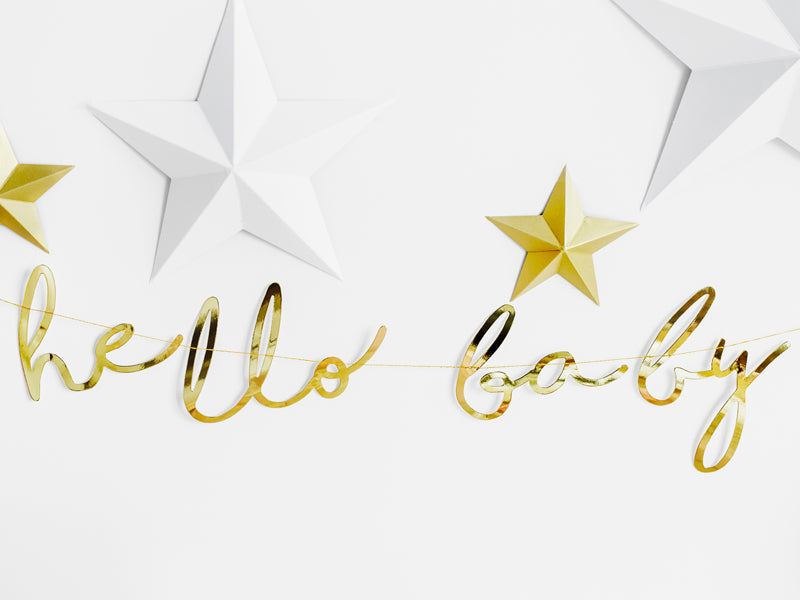 Hello Baby Gold Paper Garland | partyHAUS