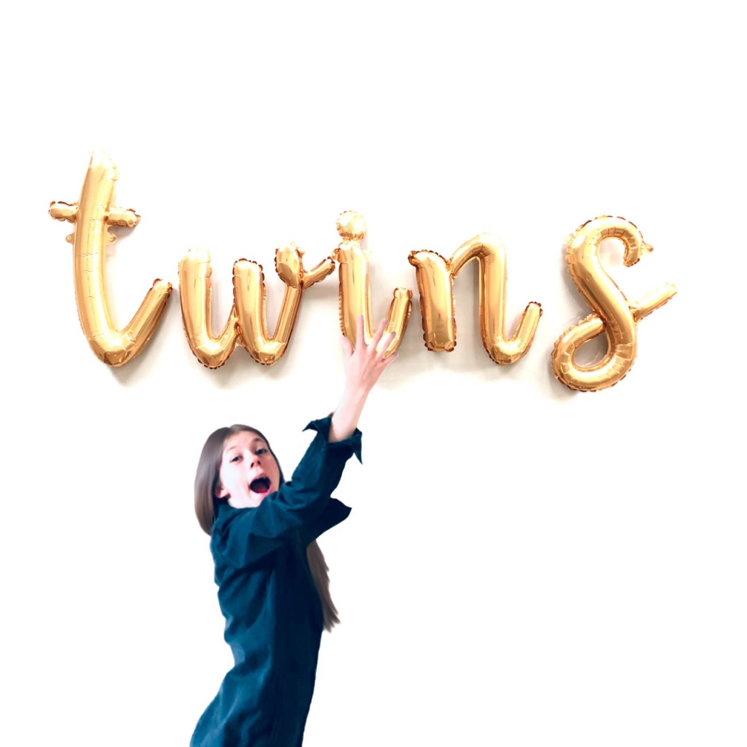 Twins Script Letter Balloon Banner | partyHAUS